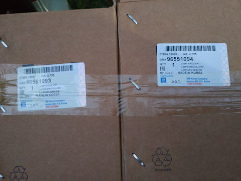 96551094 Фара противотуманная правая GM | Запчасти на DRIVE2