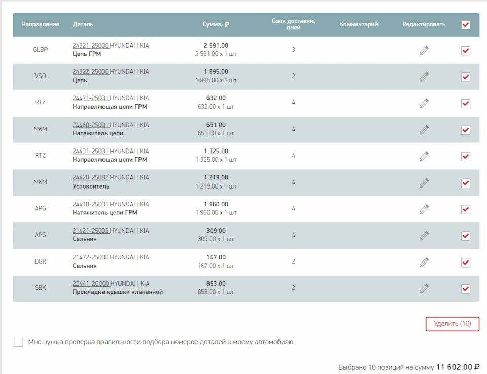 Ревизия ГРМ (Запчасти) — Hyundai Genesis Coupe, 2 л, 2010 года ...