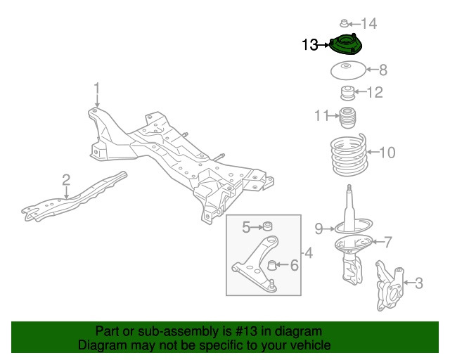 MR554860 Опора стойки передняя OEM Mitsubishi | Запчасти на DRIVE2