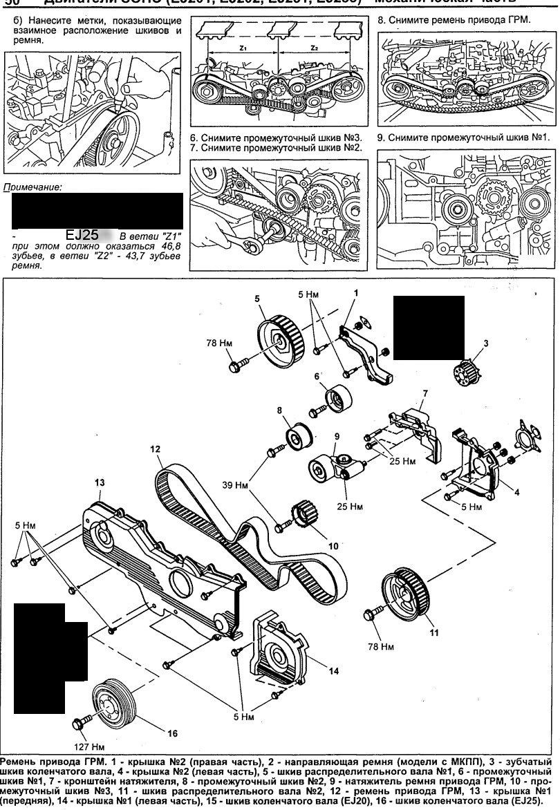#8 замена ремня ГРМ — Subaru Outback (BR), 2,5 л, 2011 года | своими ...