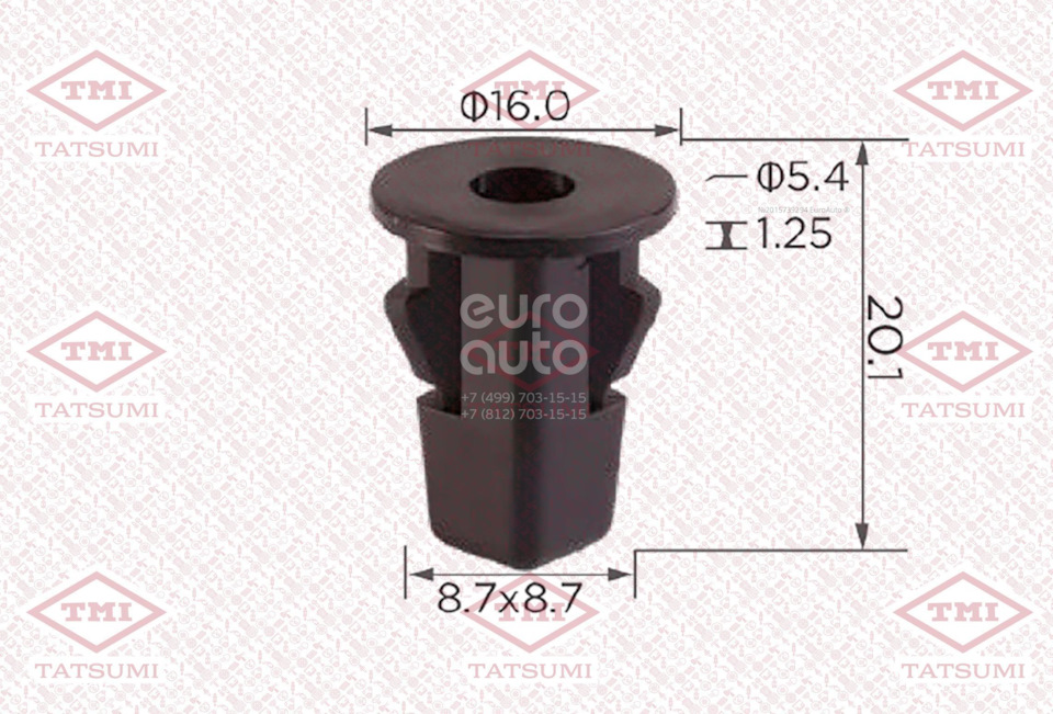 TJB1314 Клипса автомобильная [упаковка 10 штук] Tatsumi | Запчасти на ...