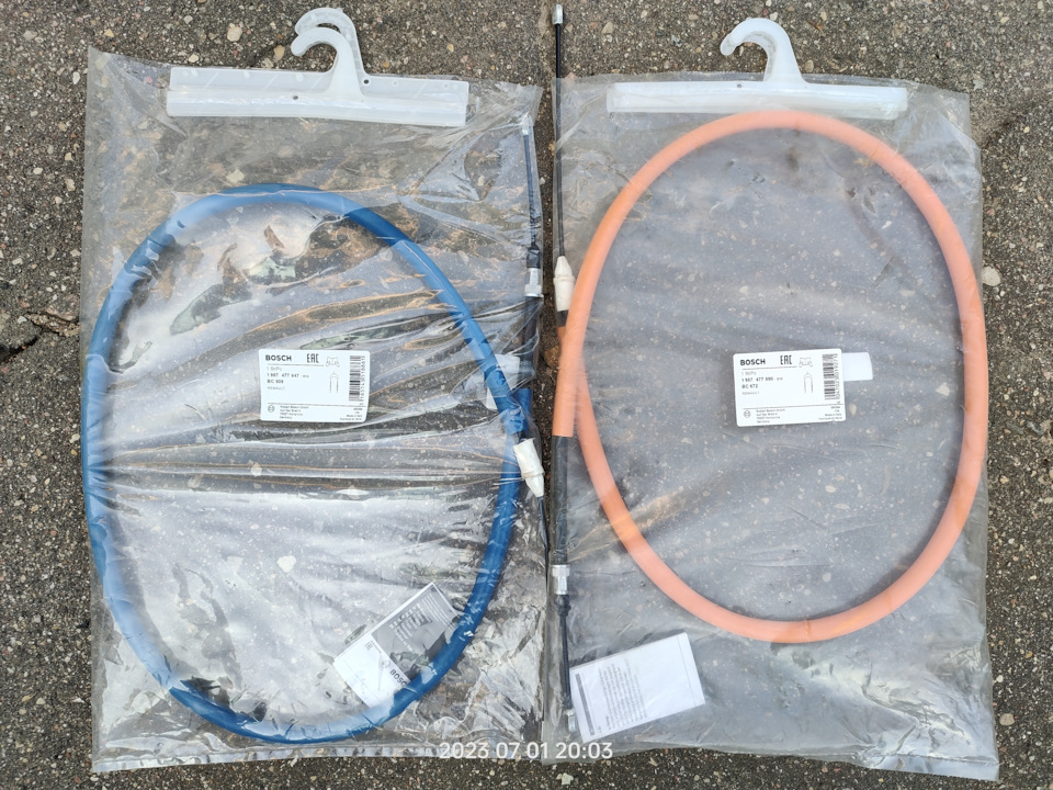 Заменил тросы ручного тормоза на BOSCH — Renault Scenic I, 1,4 л, 2002 ...