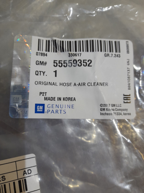 55559352 трубка подогрева дроссельной заслонки GM | Запчасти на DRIVE2