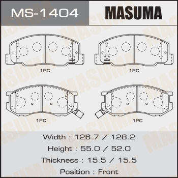 MS1404 Колодки тормозные дисковые MASUMA | Запчасти на DRIVE2