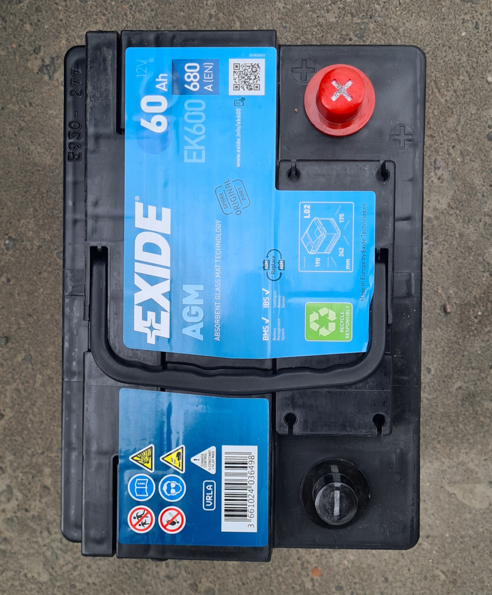 EK600 Аккумуляторная батарея EXIDE | Запчасти на DRIVE2