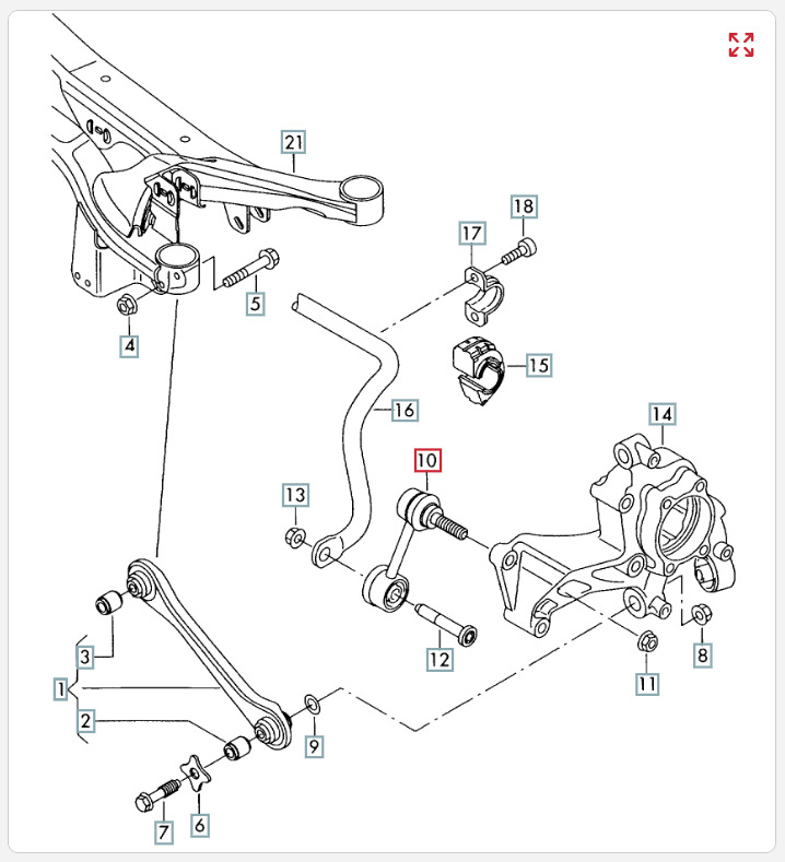1K0505465AA Тяга стабилизатора задняя VAG | Запчасти на DRIVE2
