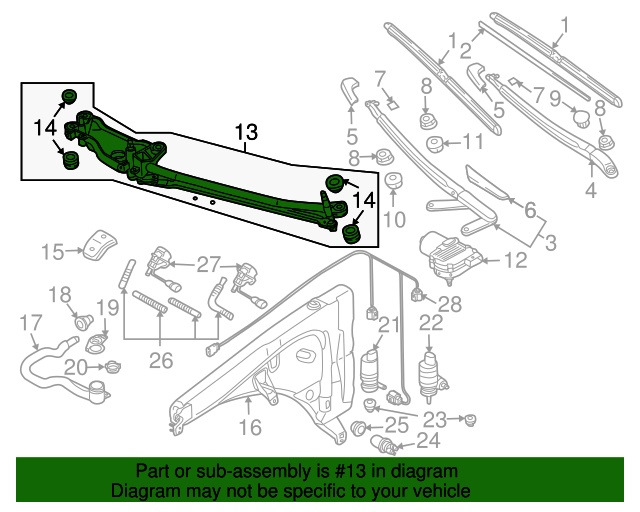 7L0955601 Трапеция стеклоочистителей VAG | Запчасти на DRIVE2