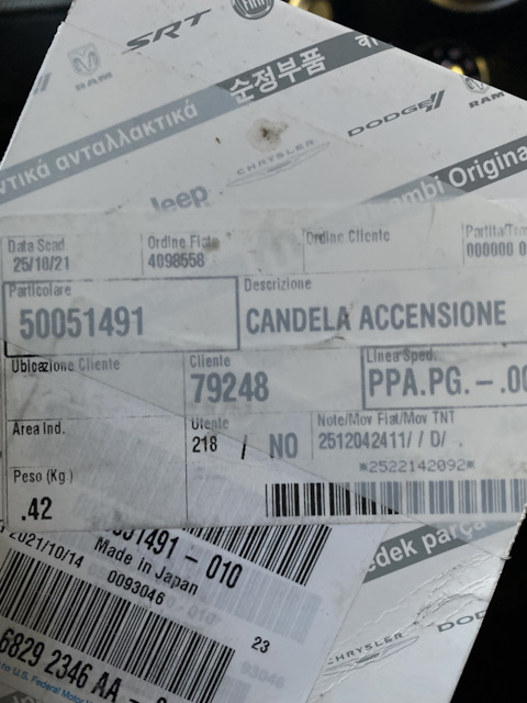 50051491 Свечи Chrysler | Запчасти на DRIVE2