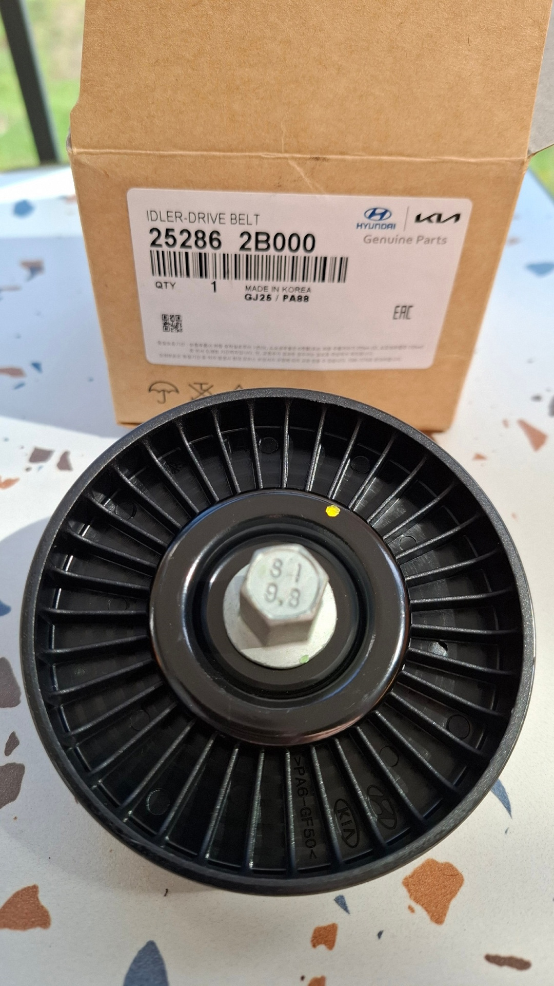 Натяжной и обводной ролики, замена. — Hyundai Solaris (1G), 1,6 л, 2012 ...