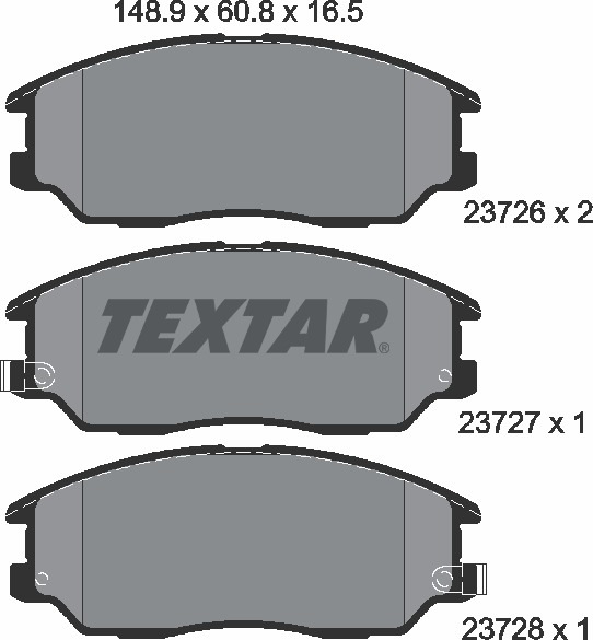 2372601 Комплект тормозных колодок. Передняя ось TEXTAR | Запчасти на ...