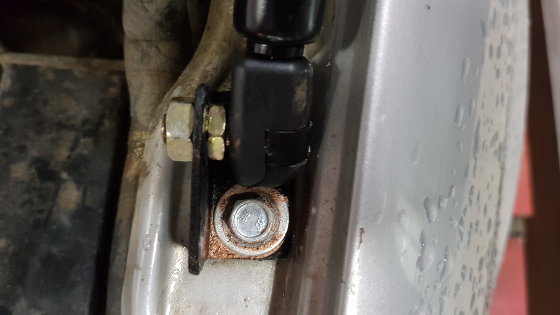 Установка упоров капота . — Mazda 323 VI, 1,5 л, 2000 года | своими ...