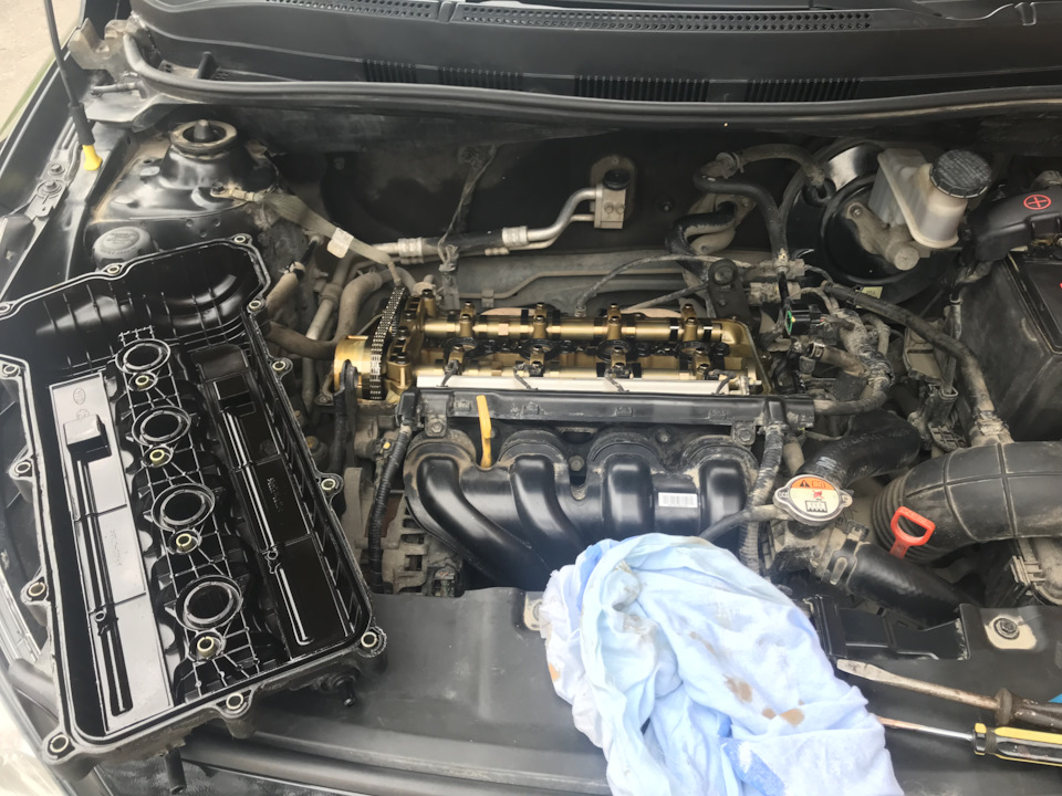 Замена прокладки клапанной крышки на Солярис 1.6 — Hyundai Solaris, 1,6 ...
