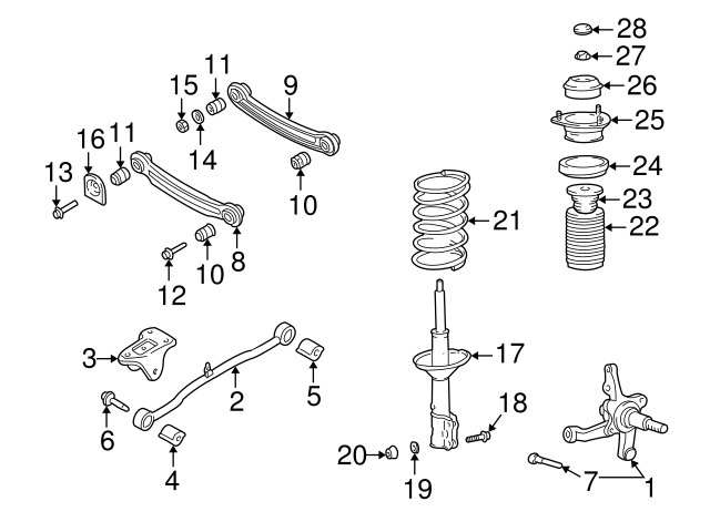 5536025050 Стойка амортизатора задняя правая abs KIA HYUNDAI | Запчасти ...