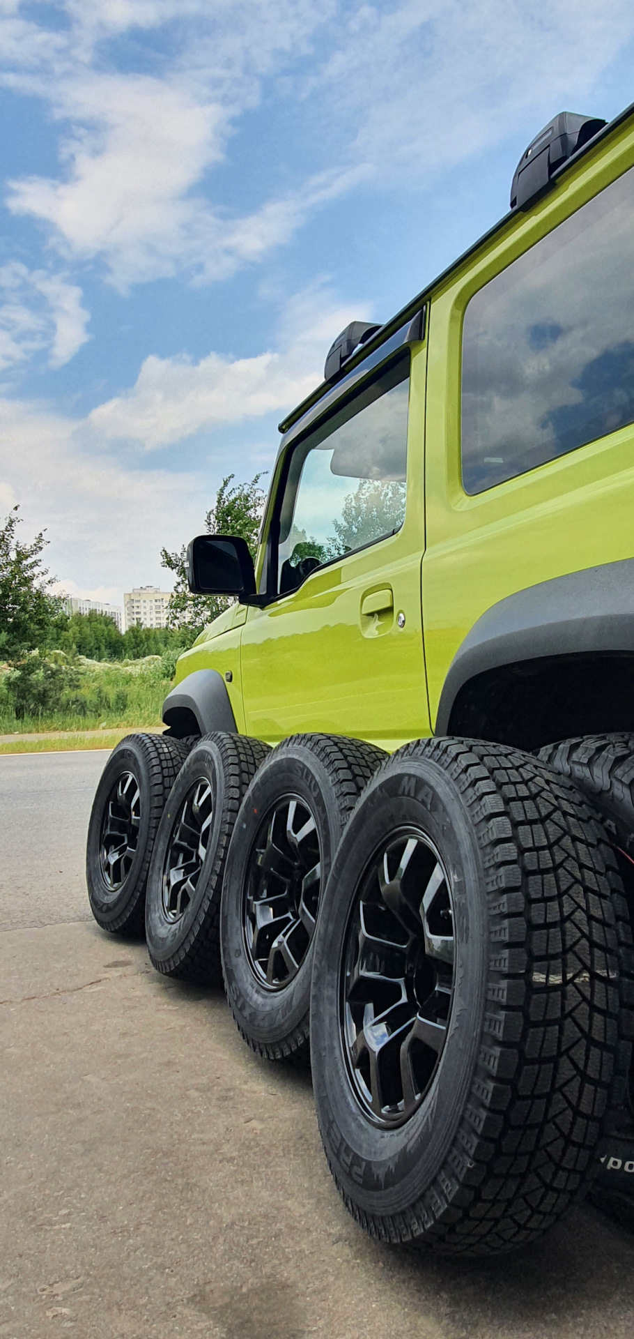 Готовый вид зимних колес 215/75R15, Suzuki Jimny JB74 — Suzuki Jimny (4G), 1,5 л, 2019 года ...
