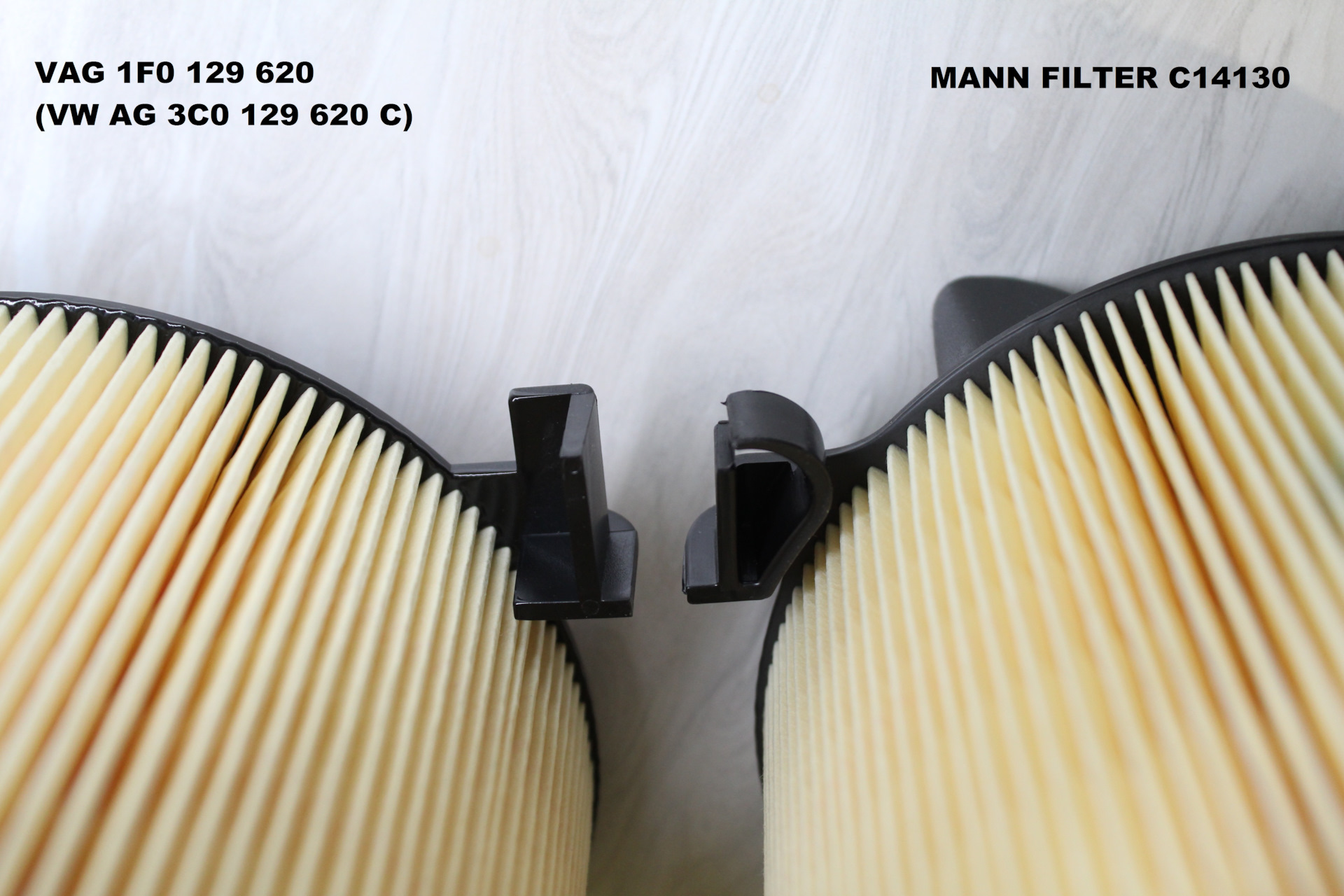 VAG 1F0 129 620 (VW AG 3C0 129 620C) vs MANN C14130 — Volkswagen Golf ...