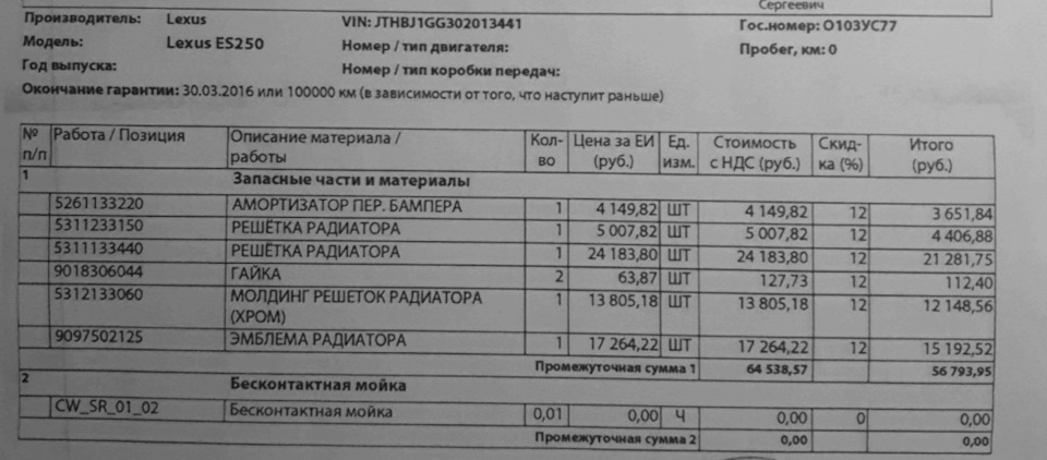 5311233150 TOYOTA LEXUS | Запчасти на DRIVE2