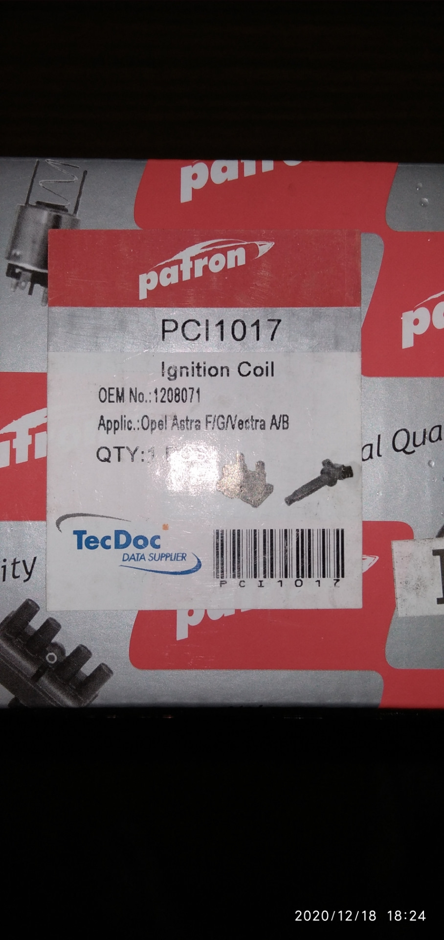 PCI1017 Катушка зажигания OPEL: ASTRA F (56_, 57_) 1.8 i 16V/2.0 i 16V ...