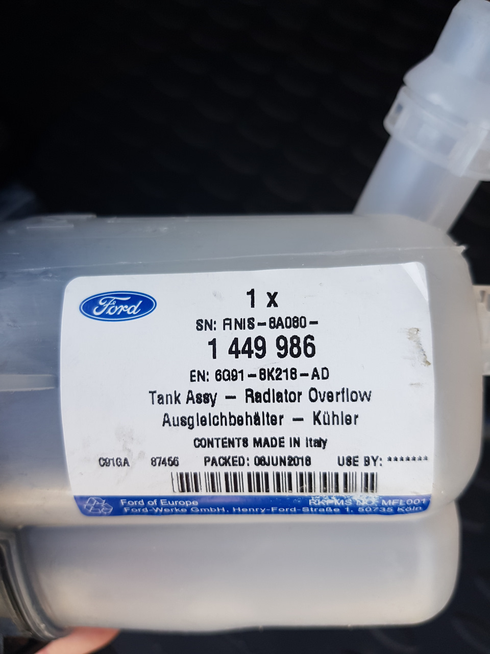 1449986 Бачок расширительный системы охлаждения FORD: MONDEO IV 10 ...