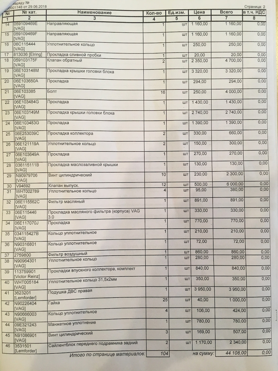 06E121119A Кольцо уплотнительное / A4, A6, A8 01~ VAG | Запчасти на DRIVE2