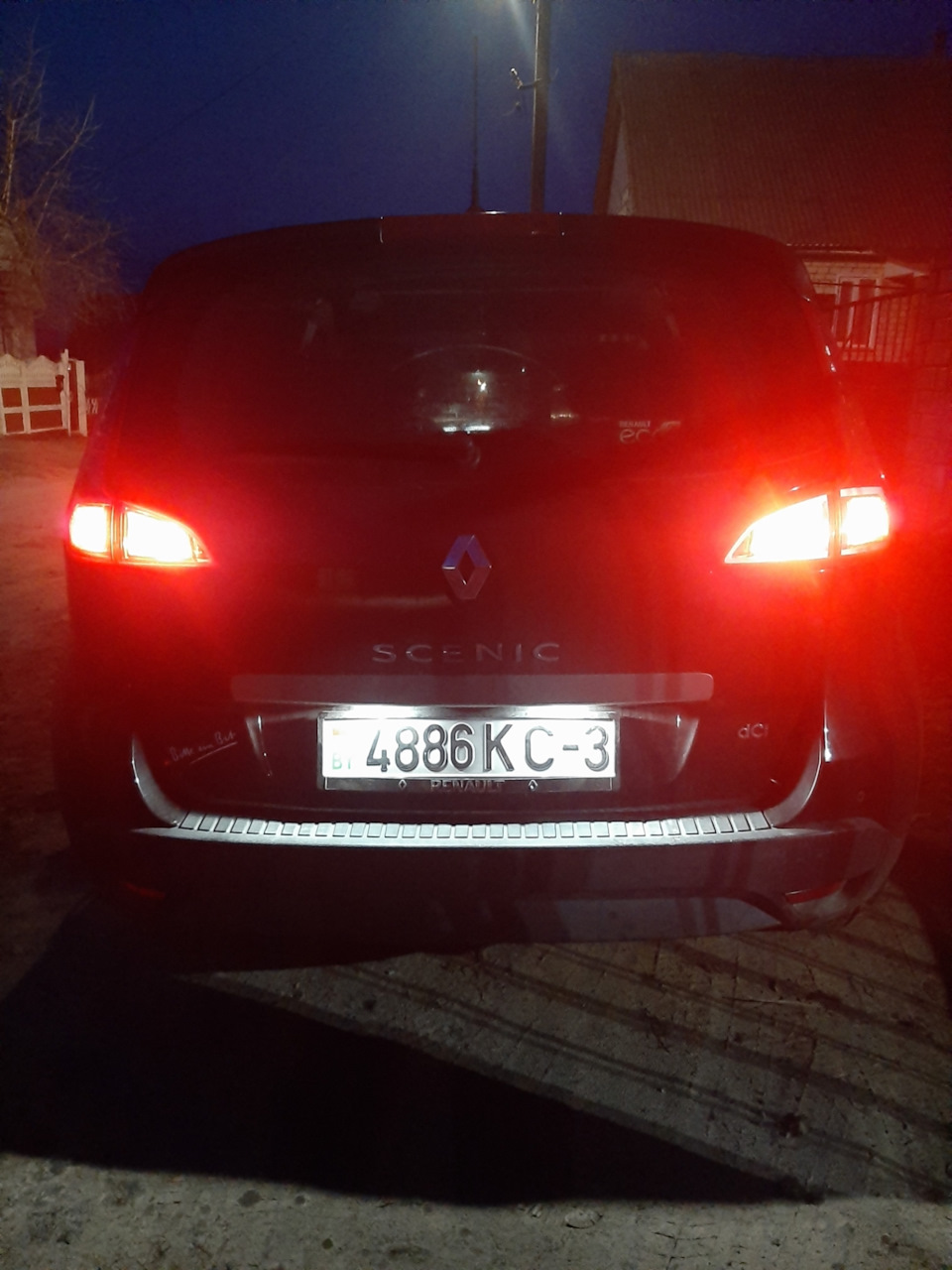 Лампы подсветки номерного знака. — Renault Scenic III, 1,5 л, 2011 года ...
