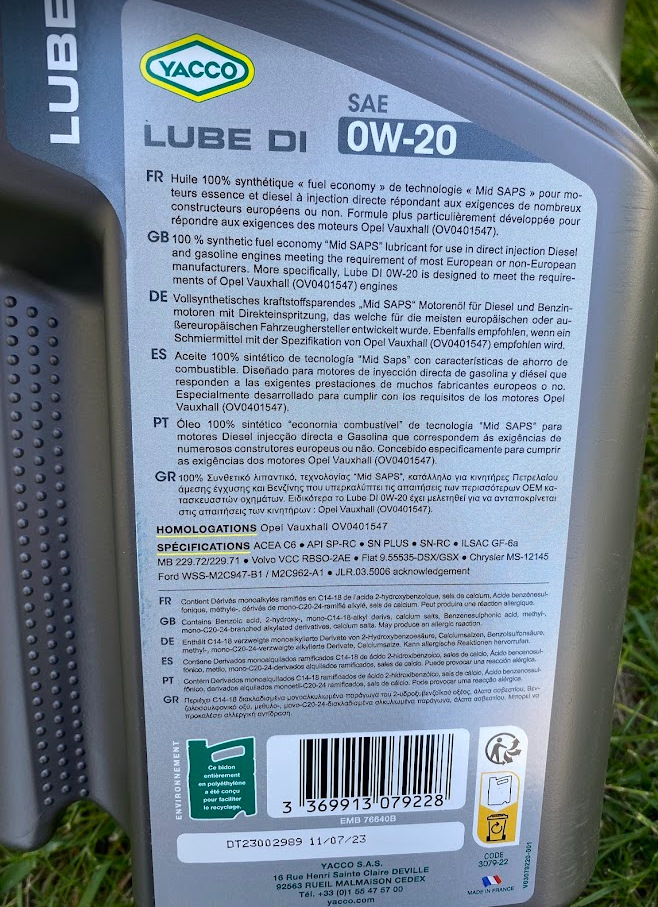 Замена масла в двигателе — Opel Astra K, 1,5 л, 2020 года | плановое ТО ...