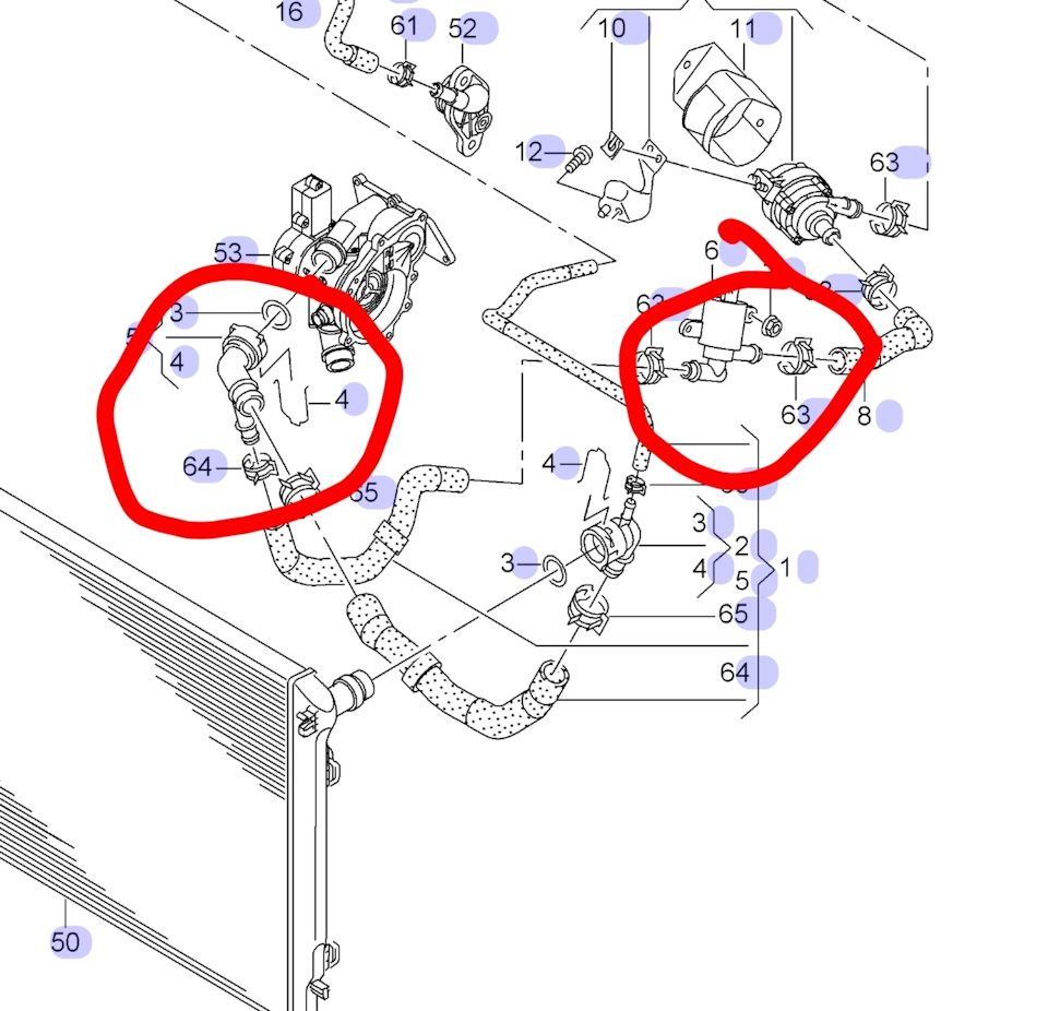 Замена пластиковых патрубков — Skoda Octavia A7 Mk3, 1,8 л, 2014 года ...