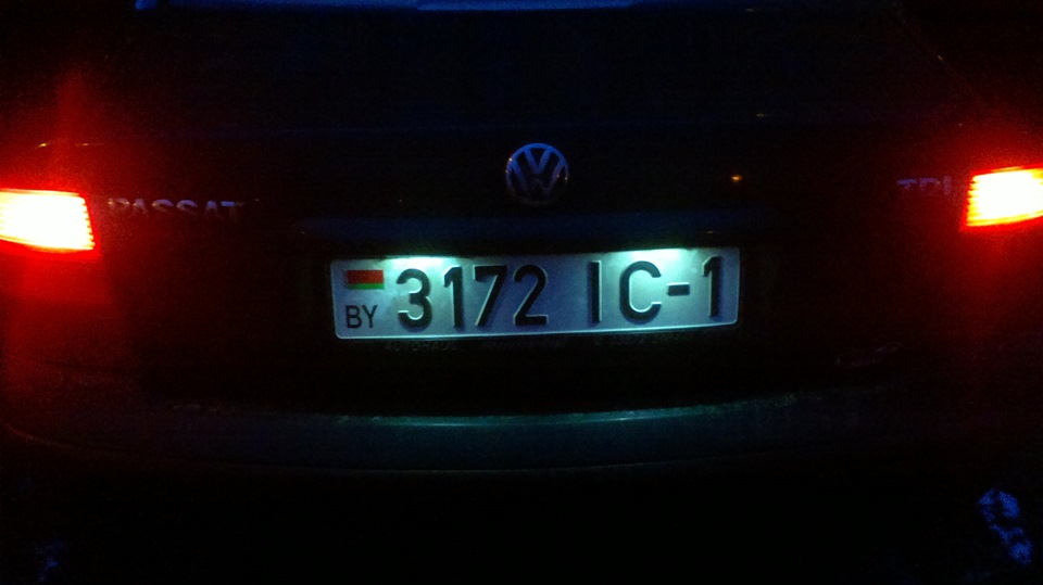 Светодиодная подсветка номера — Volkswagen Passat B5, 1,9 л, 1999 года ...