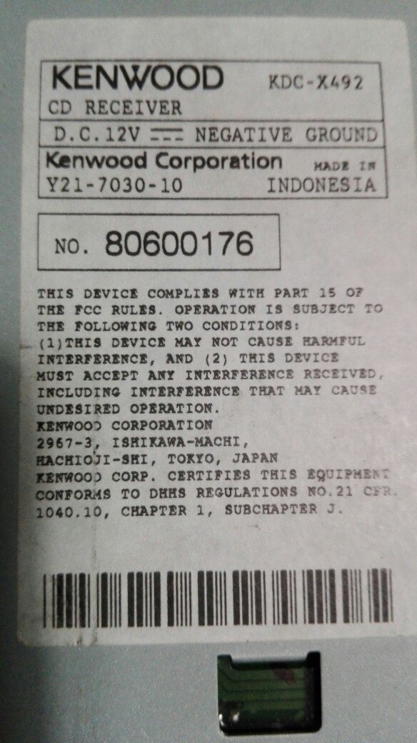 Kenwood KDC-X492 америка — Rover 45, 2 л, 2001 года | автозвук | DRIVE2