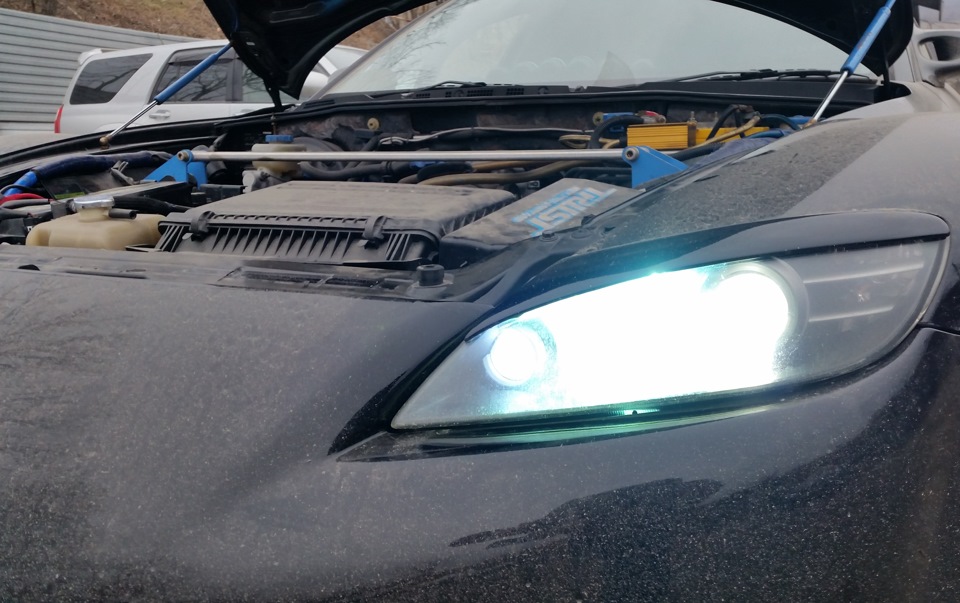 Ксенон в дальний H9 8000k + rear LED — Mazda RX-8, 1,3 л, 2005 года | тюнинг | DRIVE2