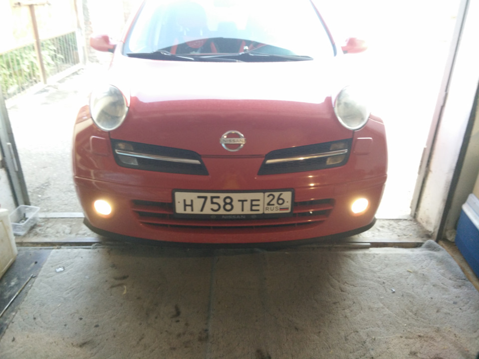 Диодные ПТФ — Nissan Micra (K12), 1,2 л, 2006 года | стайлинг | DRIVE2