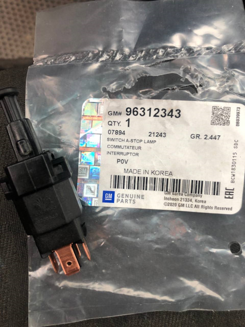 96312343 КОНЦЕВОЙ ВЫКЛЮЧАТЕЛЬ СТОП-СИГНАЛА GM | Запчасти на DRIVE2