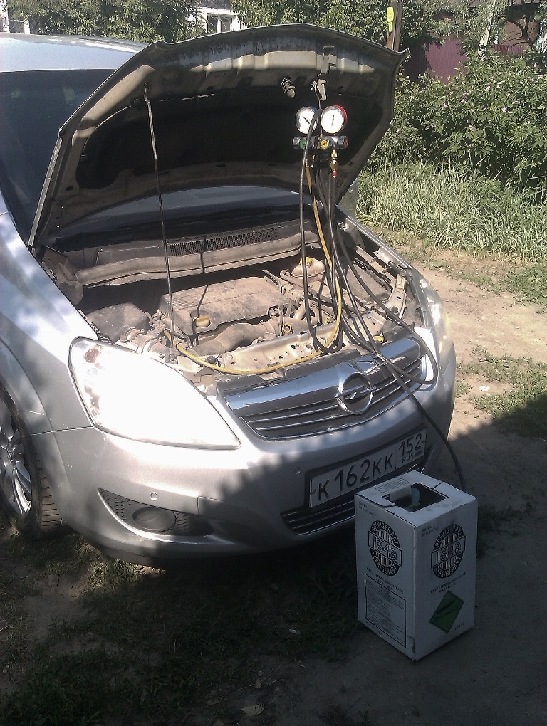 замена фильтров и заправка кондиционера — Opel Zafira B, 1,7 л, 2008 ...