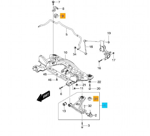 96839849 Втулка стабилизатора передней подвески / Chevrolet Lacetti 05 ...