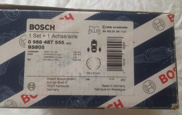 0986487555 Тормозные колодки барабанные BOSCH | Запчасти на DRIVE2