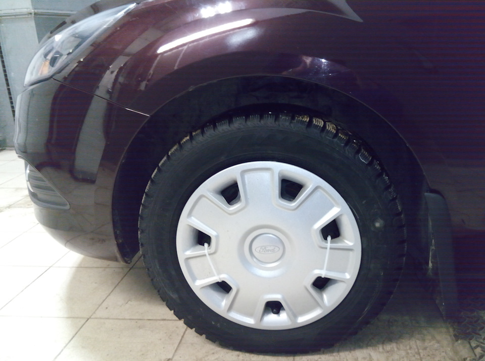 1 Фары с чёрной маской + ПТФ + проставки — Ford Focus Sedan II, 1,6 л ...