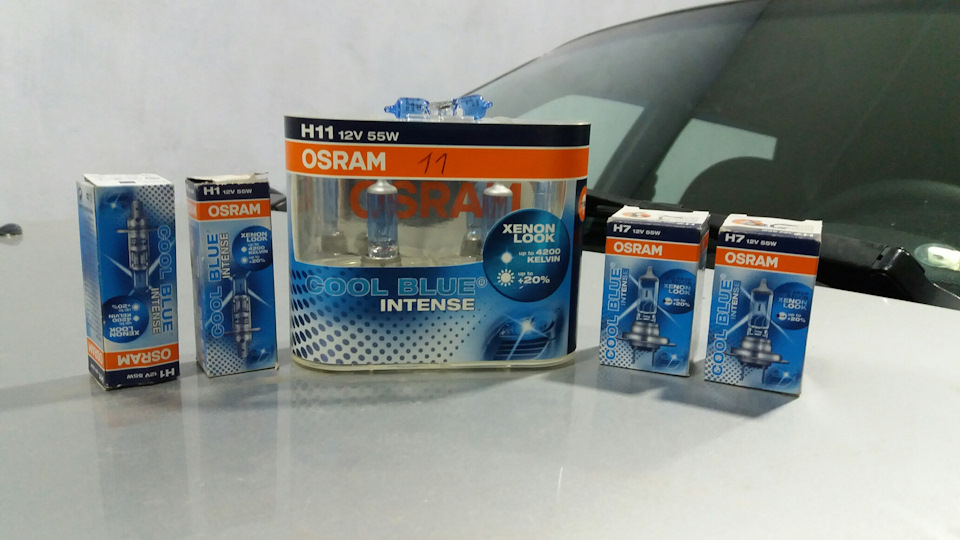 Osram cool blue intens H7 H11 H1 — Lada Приора седан, 1,6 л, 2008 года ...
