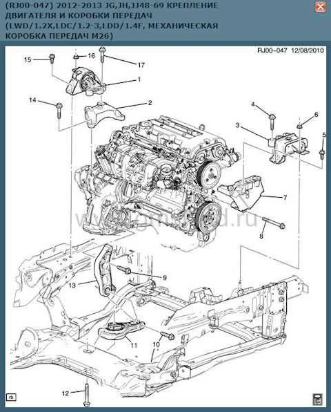 95032352 Опорный узел двигателя GM | Запчасти на DRIVE2