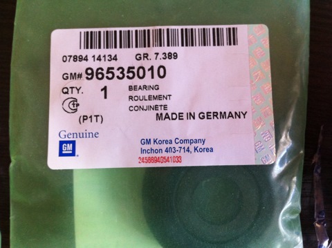 96535010 Подшипник опоры переднего амортизатора / Daewoo Chevrolet Aveo ...