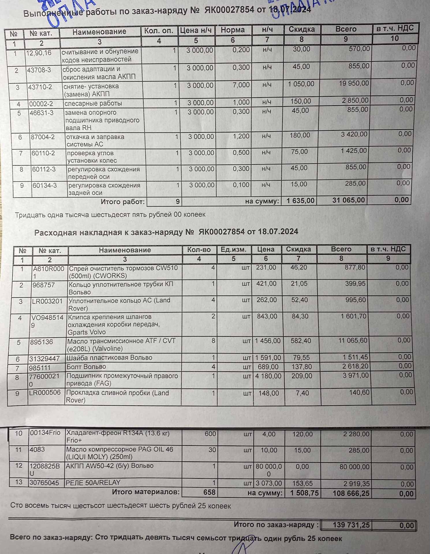 Замена АКПП/Ремонт кондиционера — Volvo S80 (1G), 2,5 л, 2000 года ...
