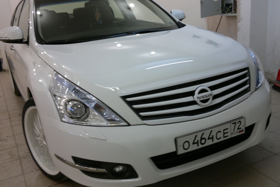 Решетка в белый. Гудок — Nissan Teana (J32), 2,5 л, 2012 года ...