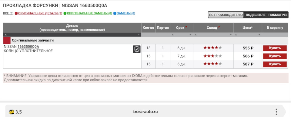 1663500Q0A Уплотнительное кольцо NISSAN INFINITI | Запчасти на DRIVE2