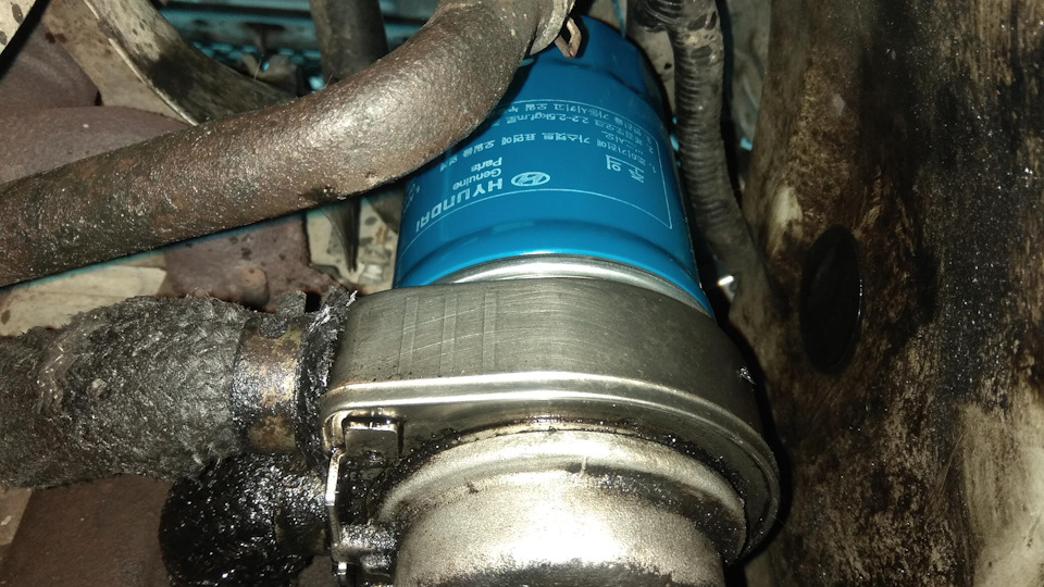 Банальное ТО. Переход на фильтр в корпусе. — Hyundai Santa Fe (1G), 2 л ...