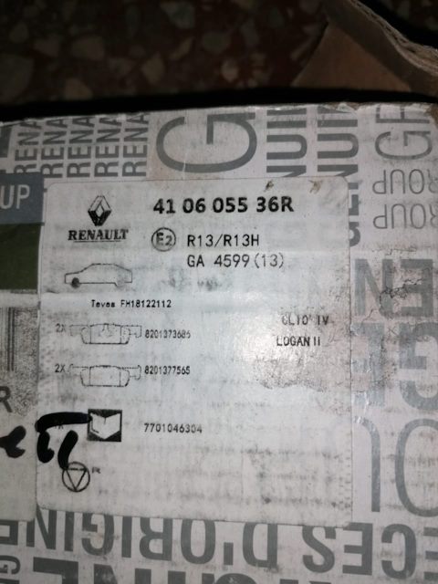 410605536R Колодки переднего тормоза (комплект) RENAULT | Запчасти на ...
