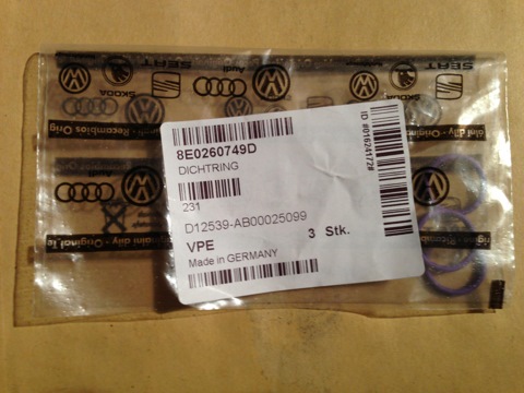 8E0260749D Кольцо уплотнительное шланга кондиционера / VAG | Запчасти ...