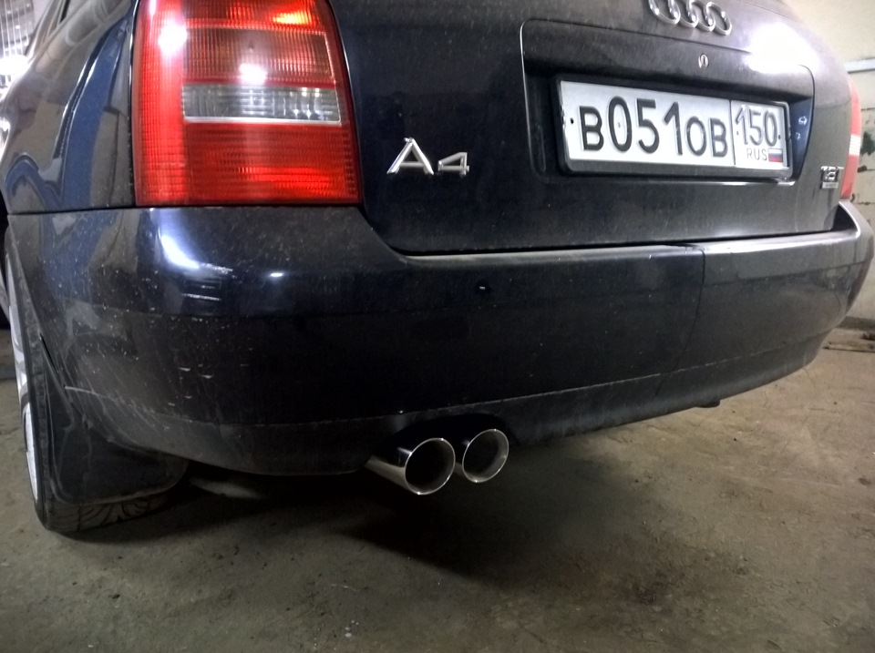Насадки на глушитель. — Audi A4 Avant (B5), 1,8 л, 1999 года | стайлинг ...