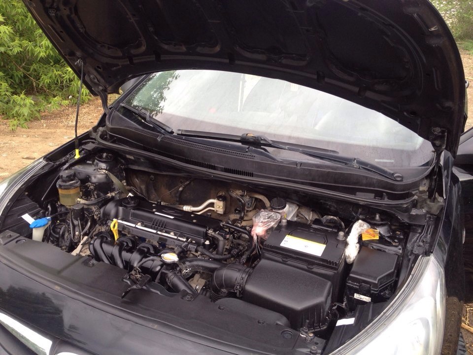 Помыл двигатель — Hyundai Solaris Hatchback, 1,4 л, 2011 года | мойка | DRIVE2