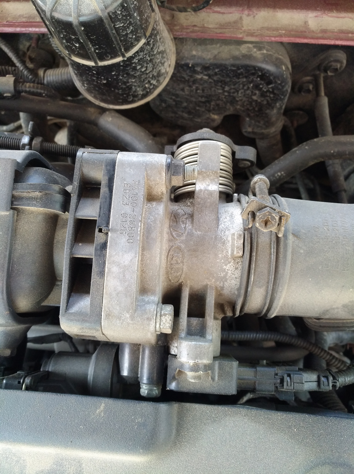 Дроссельная заслонка — Hyundai Elantra (3G), 1,6 л, 2008 года ...
