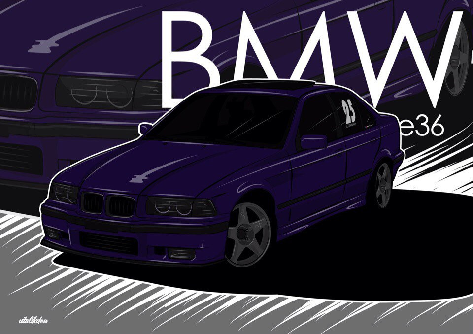 Art picture/bimmer E36 — BMW 3 series (E36), 2,5 л, 1993 года ...