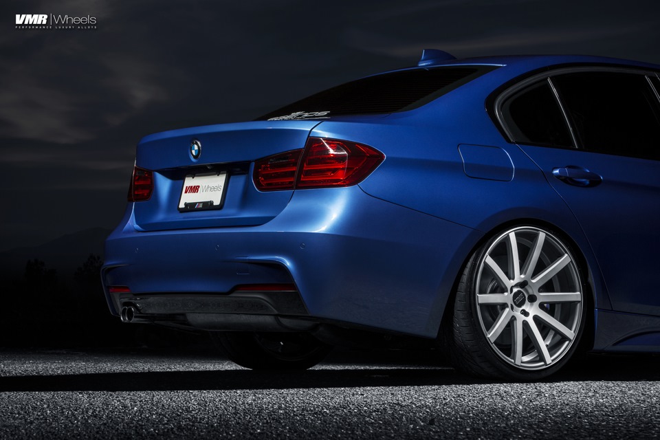 VMR 20" V702 Brushed Face | BMW F30 Estoril Blue — TuningPoint | AWE ...