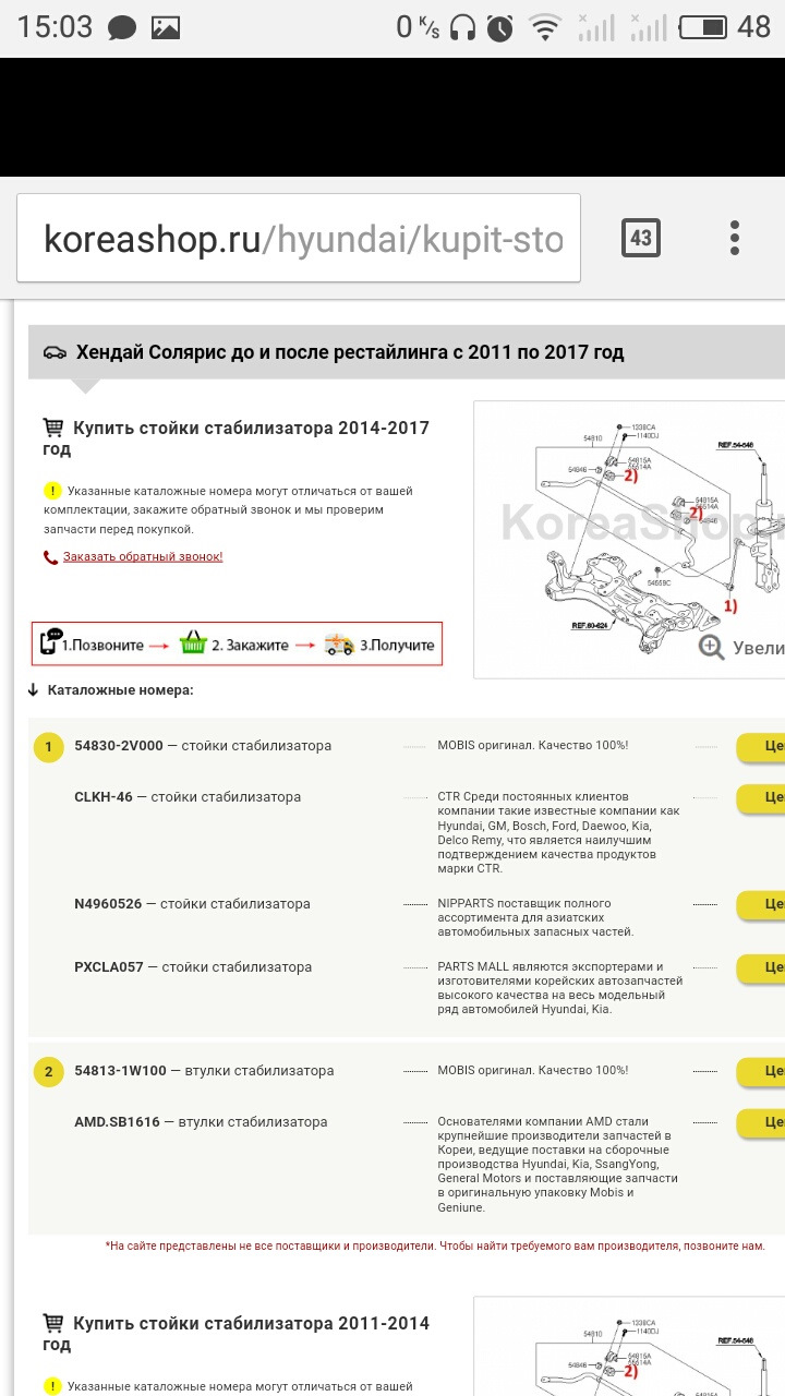 548131W100 Втулка стабилизатора KIA HYUNDAI | Запчасти на DRIVE2